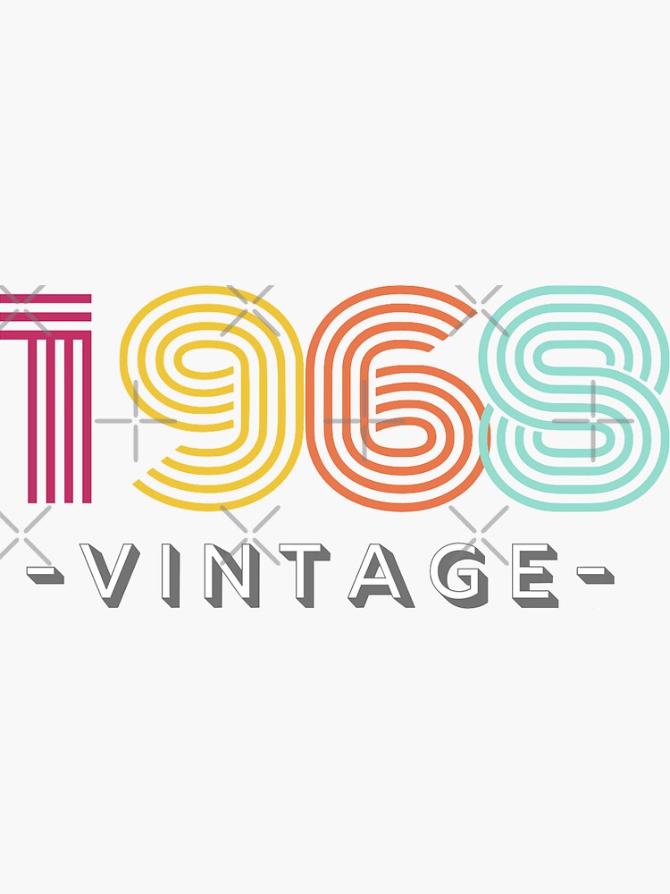 "1968 - VINTAGE" Sticker for Sale by clarisphere | Redbubble