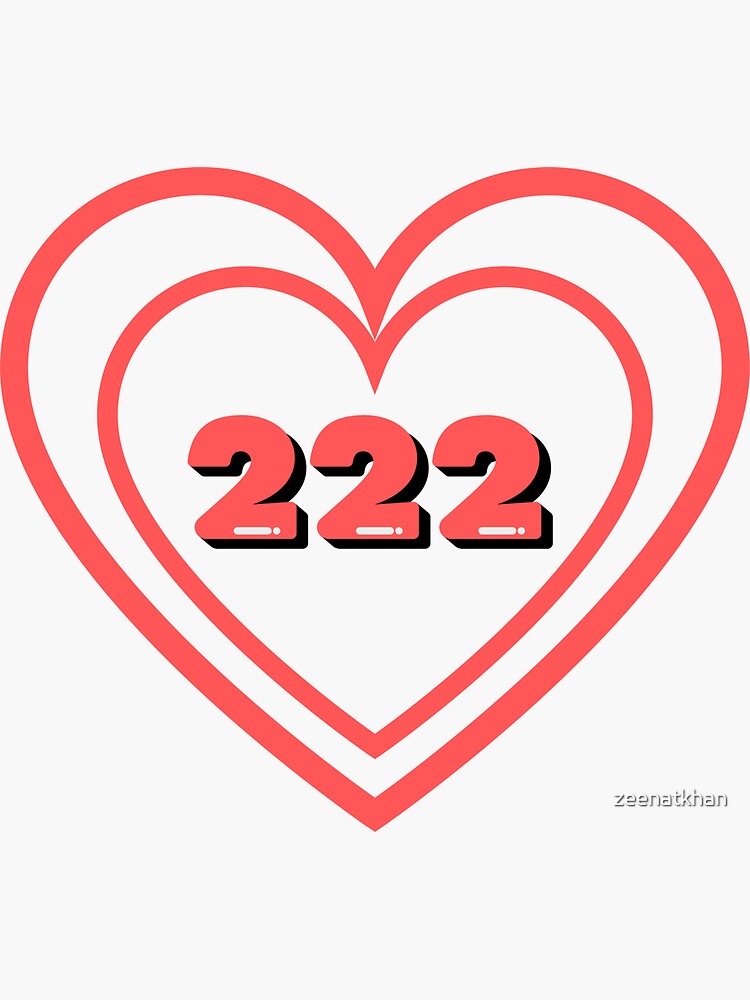 "222 Angle numbers " Sticker for Sale by zeenatkhan | Redbubble