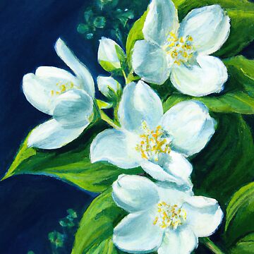 Jasmine Flower Paintings Jasmine Flowers Field, An Art Print By Astri