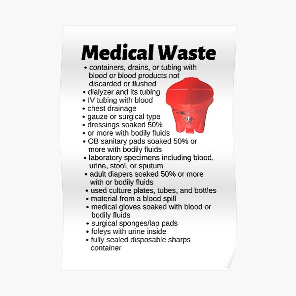 "Medical Waste List Infographic" Poster for Sale by Caregiverology ...