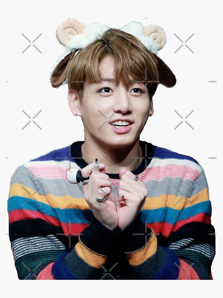"BTS Jungkook in Sheep Ears" Sticker for Sale by TheMerchPeddler ...