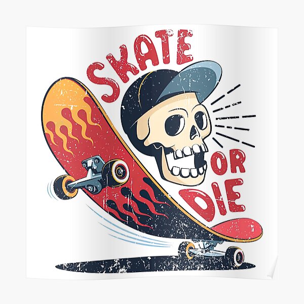 "Skateboarding Skeleton Shirt, Thrashermagazine, The Berrics" Poster ...