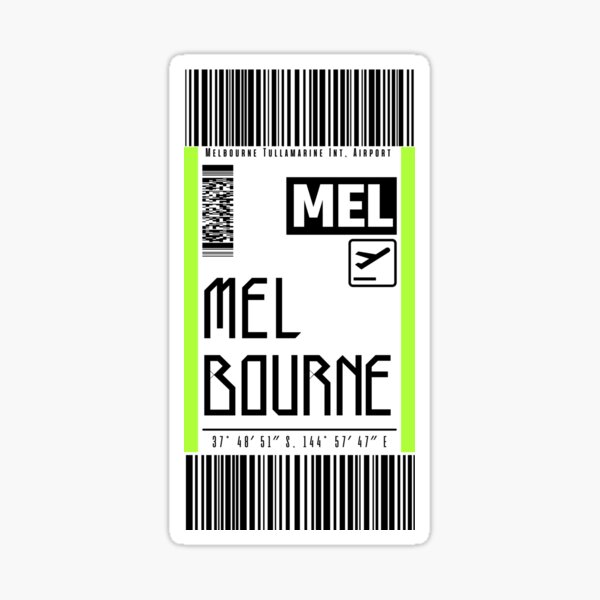 "Melbourne boarding pass travel tag" Sticker for Sale by LeddsoDello ...