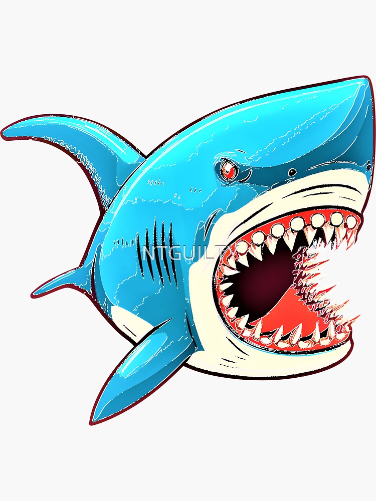 "Blue Shark" Sticker for Sale by NTGUILTY | Redbubble