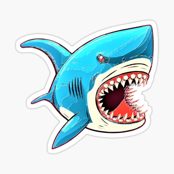 "Blue Shark" Sticker for Sale by NTGUILTY | Redbubble