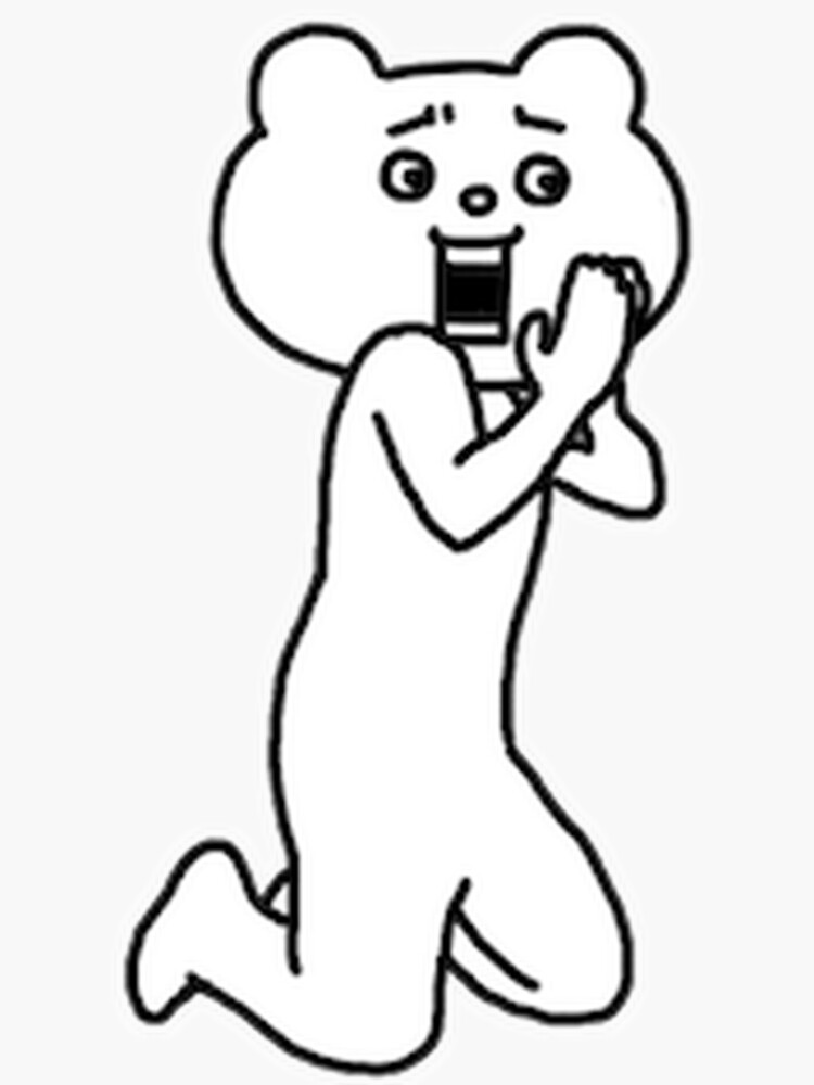 "Beta.kuma Begging Meme Emoji" Sticker for Sale by fatherfarm | Redbubble