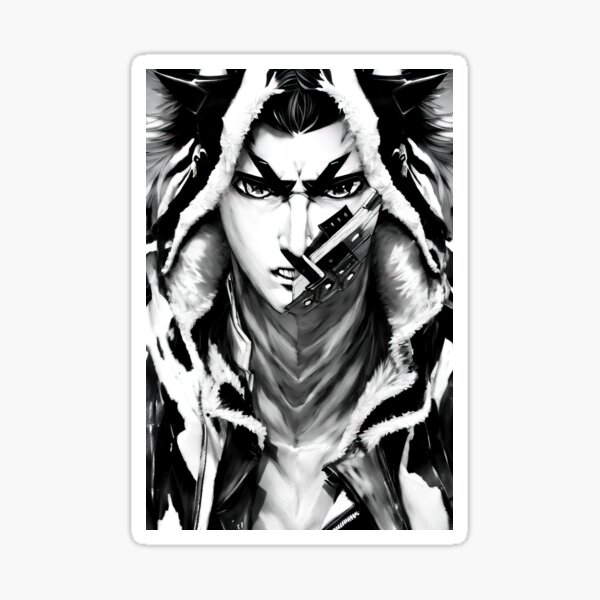 "Black and white anime two face " Sticker for Sale by Karmanto | Redbubble
