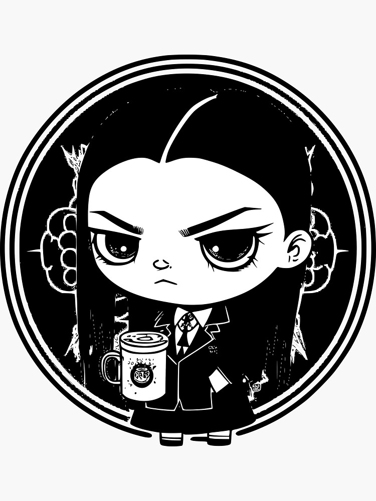 "Chibi Wednesday" Sticker for Sale by flowinglobe | Redbubble