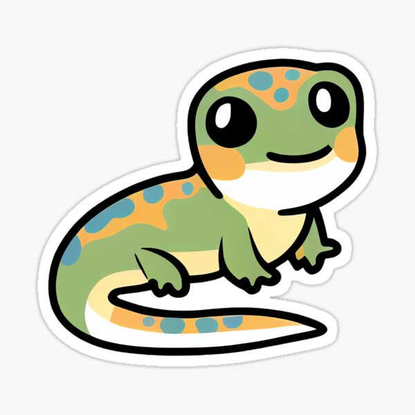 "Cute Kawaii Gecko Lizard Character" Sticker for Sale by DesArtStudio ...