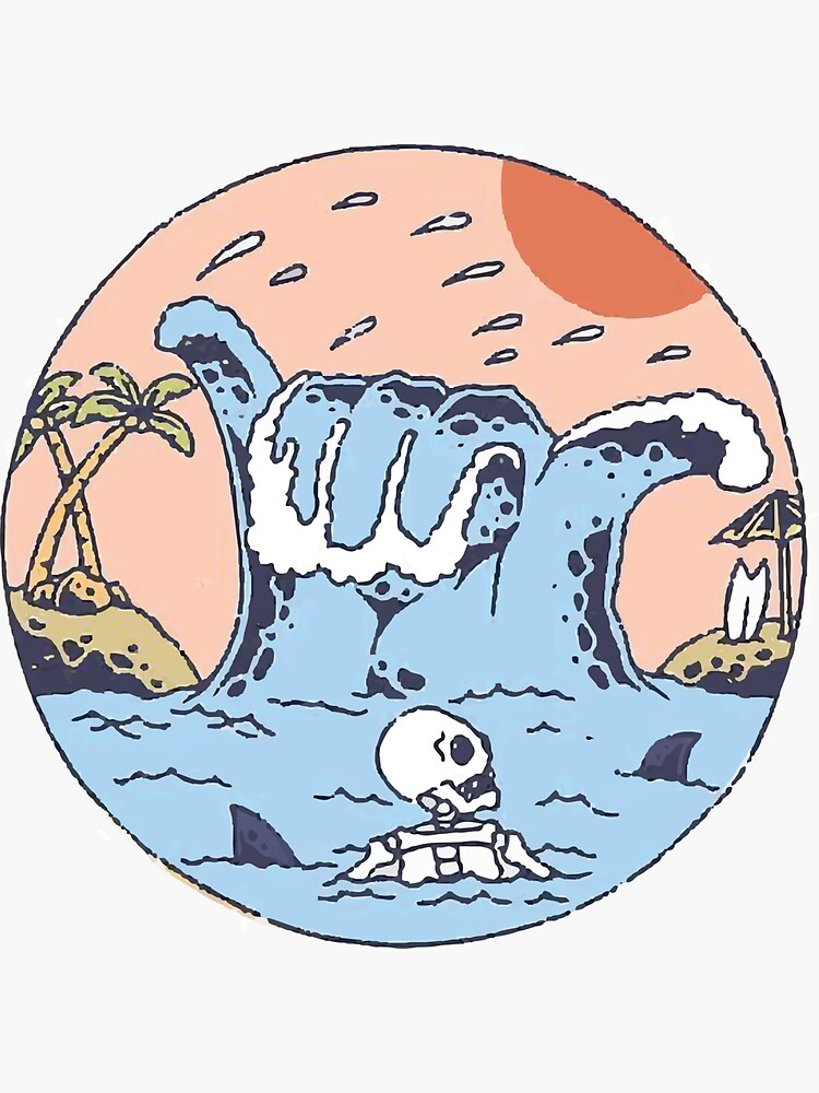 "surfing shaka " Sticker for Sale by hafidSRF | Redbubble