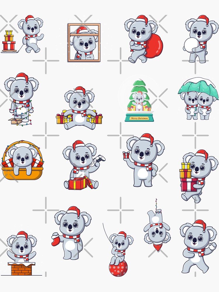 "Cute Kawaii Koala Christmas" Sticker for Sale by Animster | Redbubble
