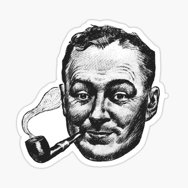 "Vintage Man Smoking Pipe" Sticker for Sale by GazCoDesign | Redbubble