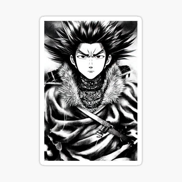 "Angry anime protagonist black and white " Sticker for Sale by Karmanto ...