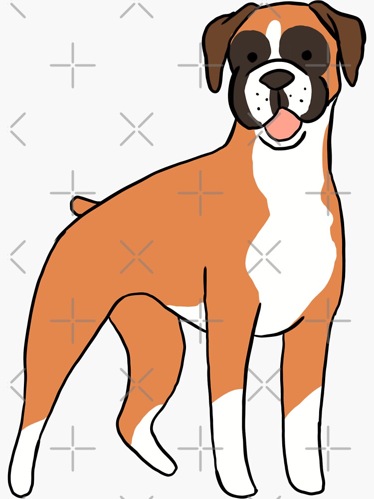 "Boxer Dog cartoon illustration" Sticker for Sale by Yarafantasyart ...
