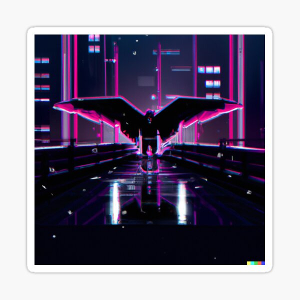 "Syth-wave Mothan v2" Sticker for Sale by AIVIO | Redbubble