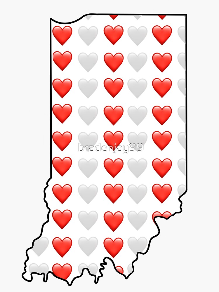 "Indiana Heart Emojis" Sticker for Sale by bradenjay99 | Redbubble