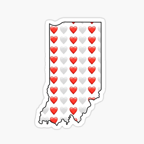 "Indiana Heart Emojis" Sticker for Sale by bradenjay99 | Redbubble