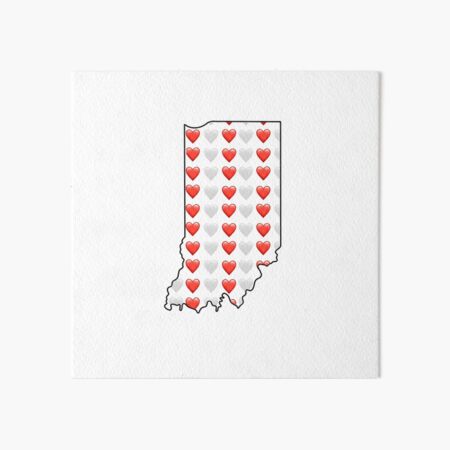 "Indiana Heart Emojis" Art Board Print for Sale by bradenjay99 | Redbubble