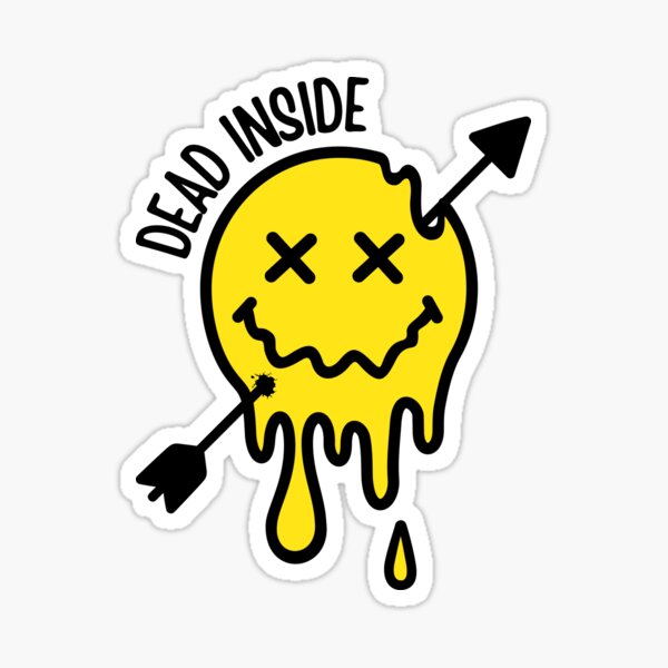 "Dead Inside" Sticker for Sale by MuchY1 | Redbubble