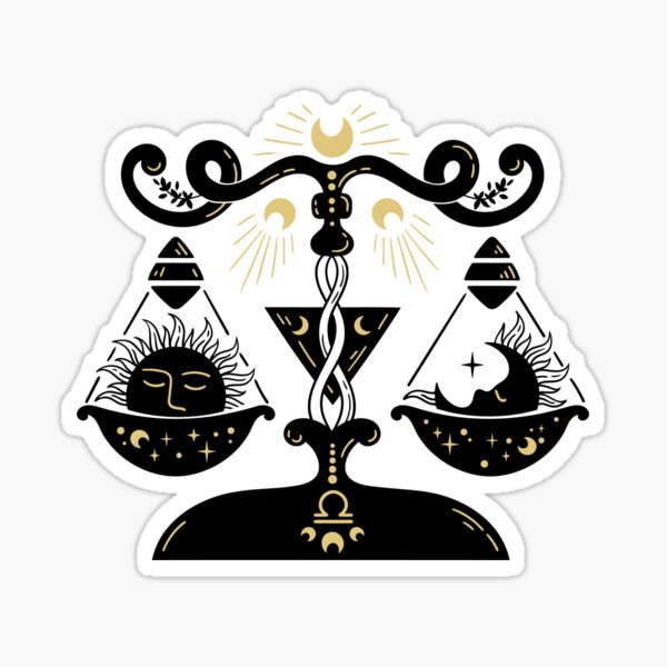 "Black and Gold Zodiac Sign LIBRA " Sticker for Sale by KOTOdesign ...