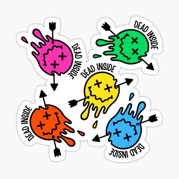 "Dead Inside" Sticker for Sale by MuchY1 | Redbubble