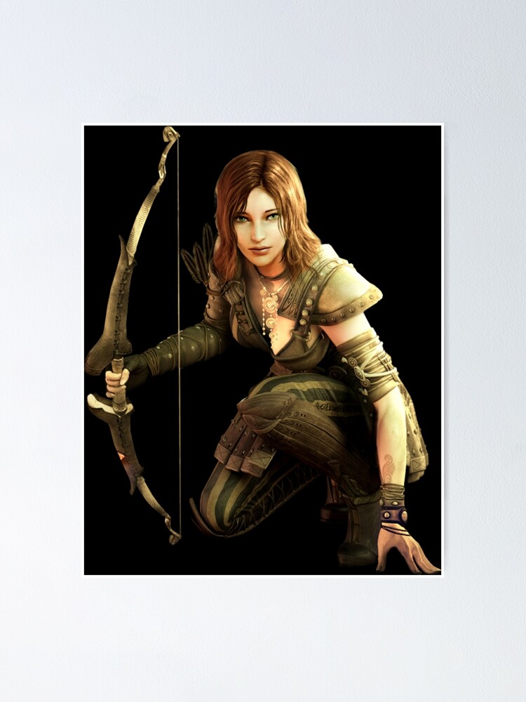 "Beautiful girl fight with bow and arrow, Archery Hunt" Poster for Sale ...