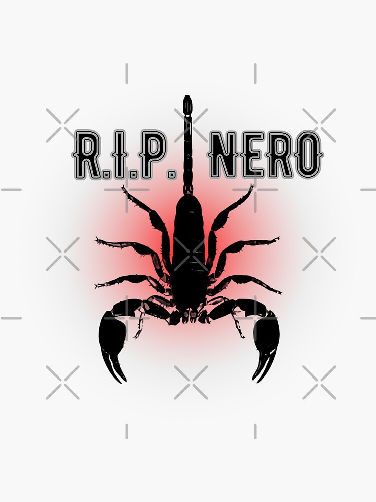 "Wednesday Scorpion Nero R.I.P." Sticker for Sale by theflandonian ...