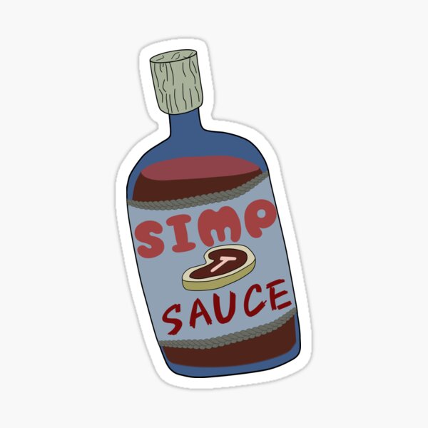 "Simp Sauce. Meme" Sticker for Sale by AimarsKloset | Redbubble