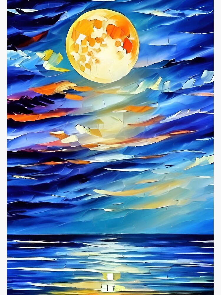""Moon Over Water" Abstract Art" Sticker for Sale by Milky-Way-Local ...
