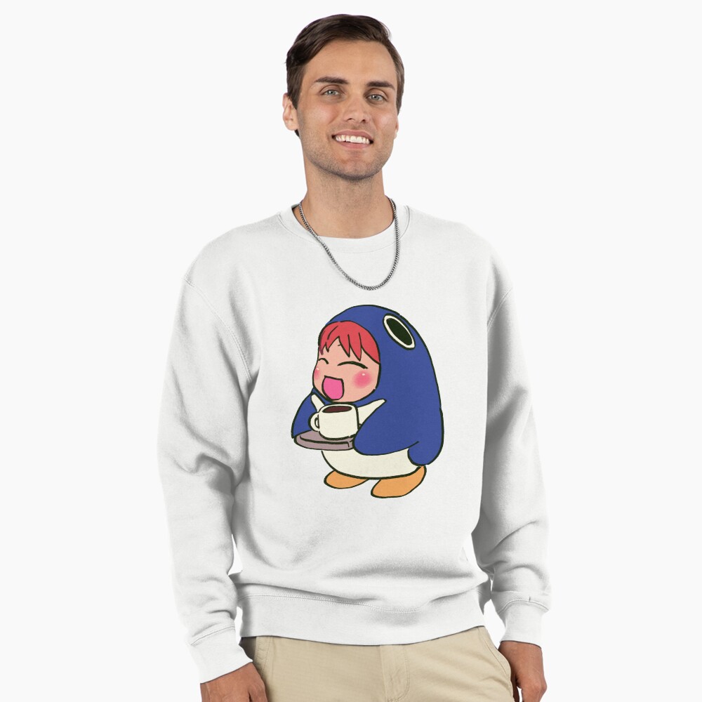 "I draw cafe penguin mascot chiyo chan serving coffee with a tray ...