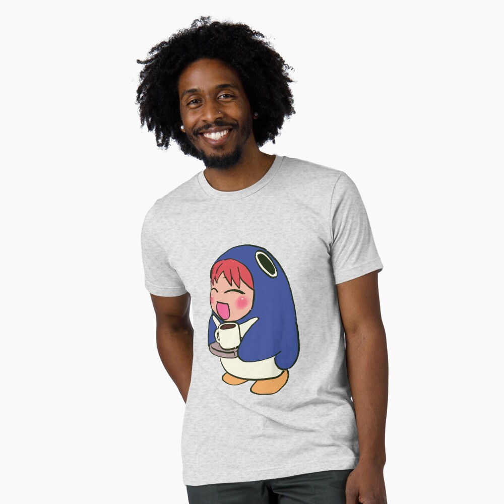 "I draw cafe penguin mascot chiyo chan serving coffee with a tray ...