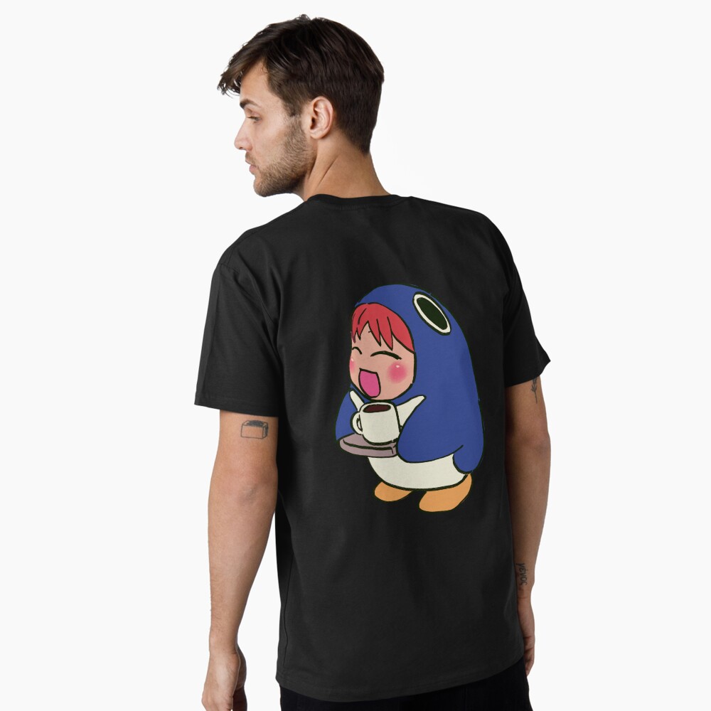 "I draw cafe penguin mascot chiyo chan serving coffee with a tray ...