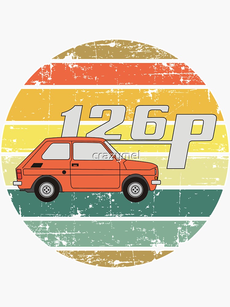"Circle Orange Fiat 126p" Sticker for Sale by crazymel | Redbubble
