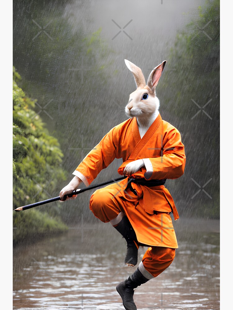 "Kung Fu bunny, rabbit shaolin" Sticker for Sale by PetsMob | Redbubble
