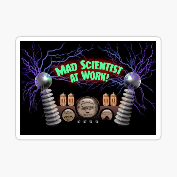 "Power Poles: Mad Scientist" Sticker for Sale by SciFiArtMan | Redbubble