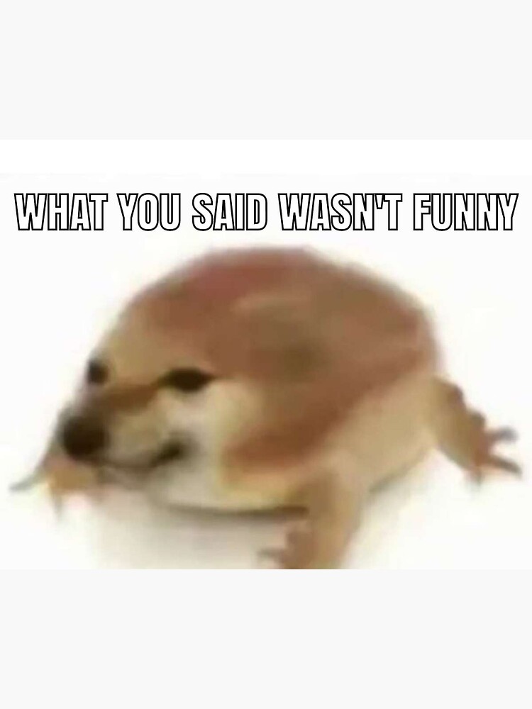 "Frog Cheems Not Funny" Sticker for Sale by steamincheems38 | Redbubble