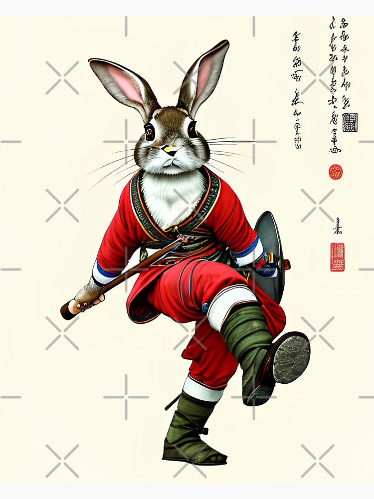 "Kung Fu bunny, rabbit shaolin" Sticker for Sale by PetsMob | Redbubble
