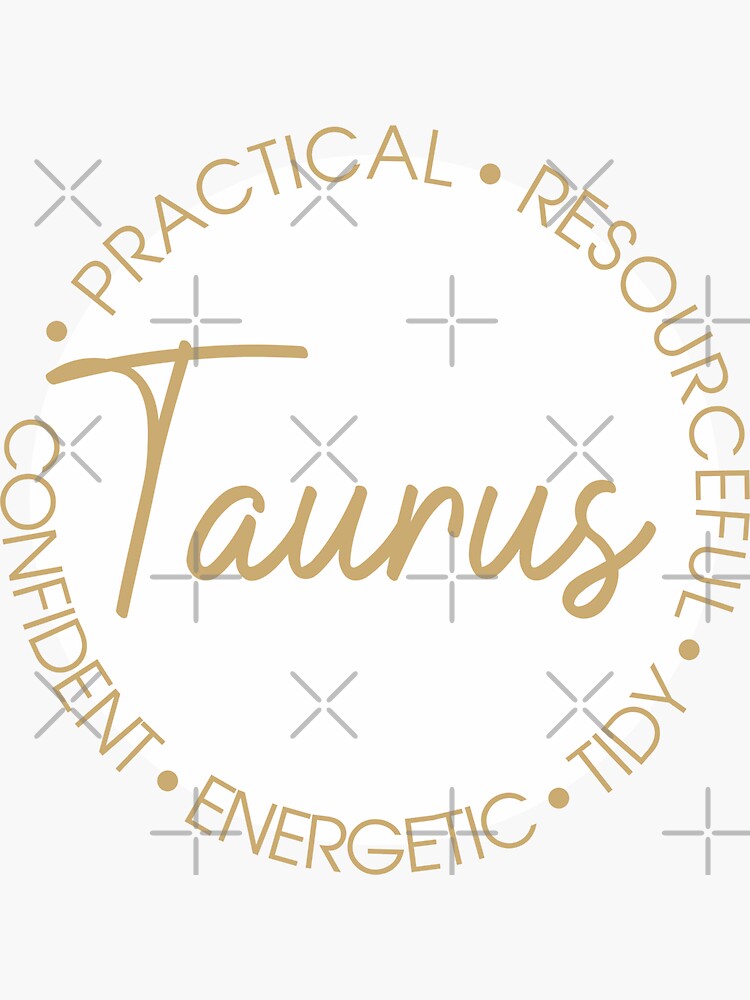 "Taurus characteristics." Sticker for Sale by Pligo | Redbubble