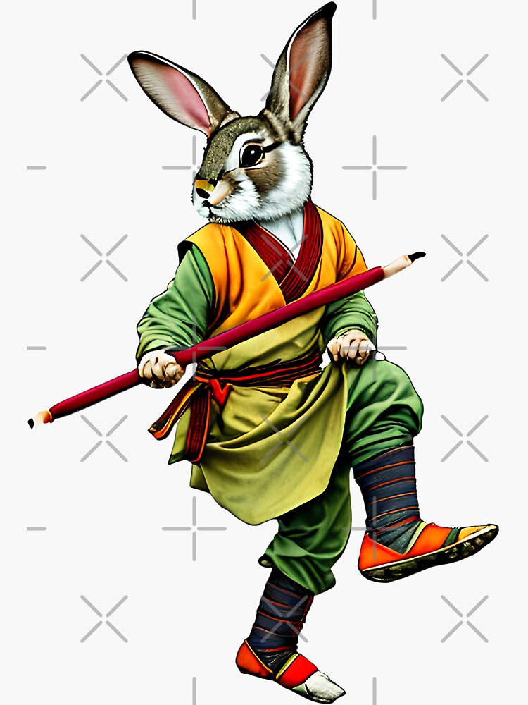 "Kung Fu bunny, rabbit shaolin" Sticker for Sale by PetsMob | Redbubble