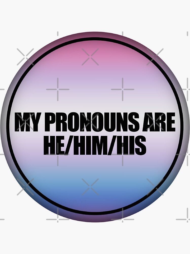 "He/Him/His Pronouns" Sticker for Sale by krismfischer | Redbubble