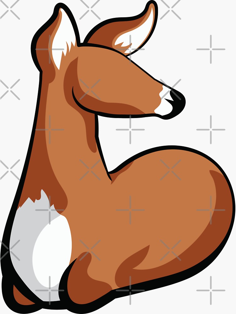"Minimalist White-Tailed Doe" Sticker for Sale by InkLayer | Redbubble