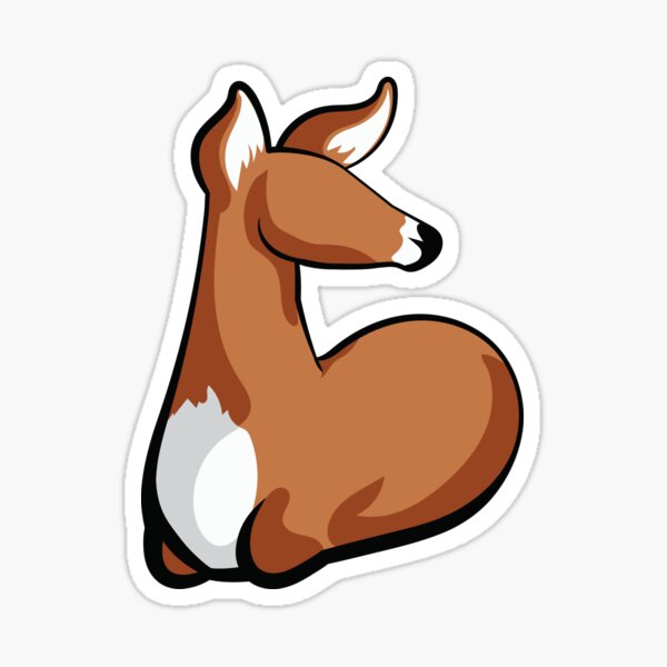 "Minimalist White-Tailed Doe" Sticker for Sale by InkLayer | Redbubble