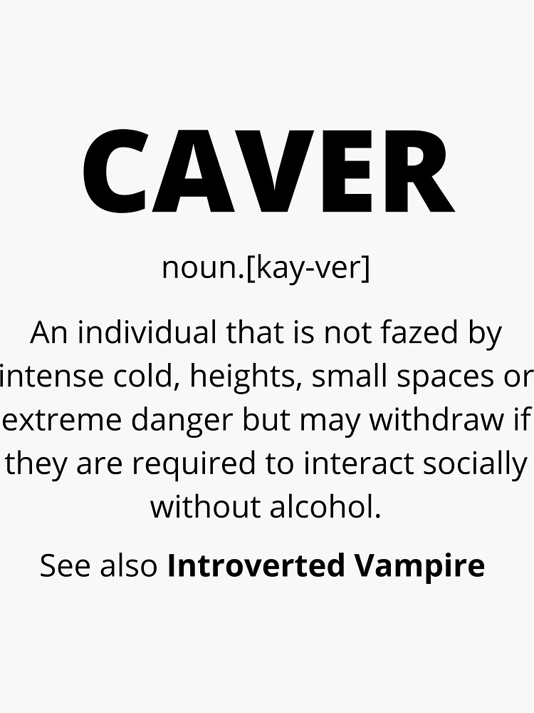 Pegatina «Taza Caver Definition: no se inmuta por el frío intenso, las ...
