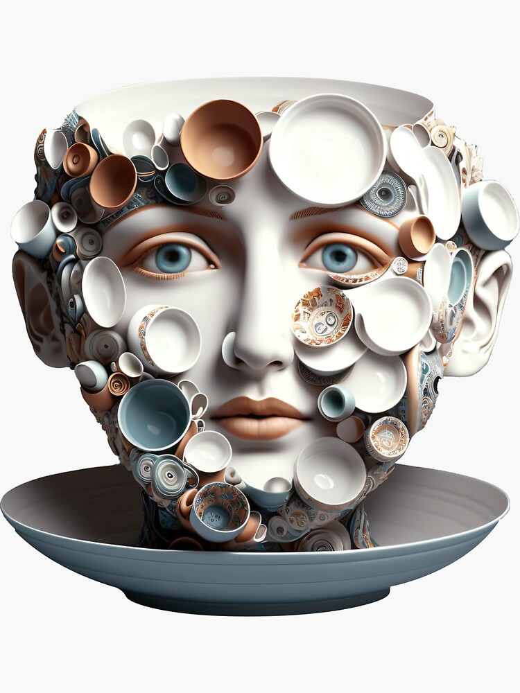 "cup face" Sticker for Sale by daysleeper1001 | Redbubble