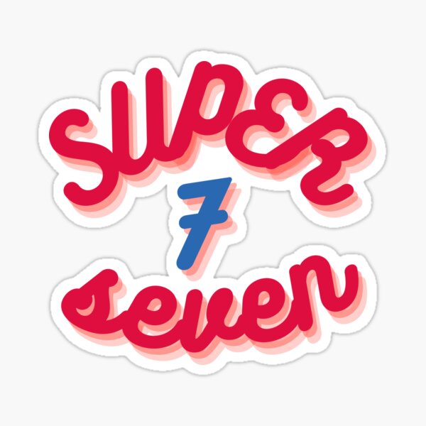 "super 7" Sticker for Sale by designerr23 | Redbubble