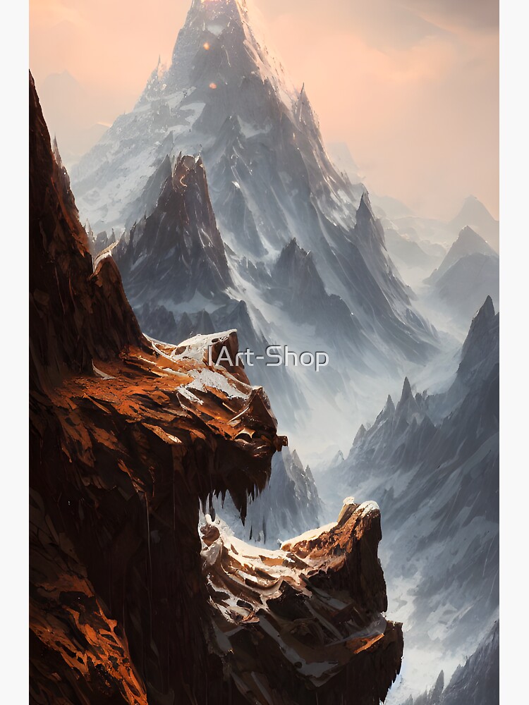 "Steep mountain, landscape, fantasy, conceptual art, digital art ...