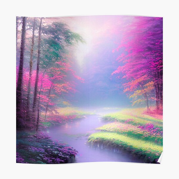 "Ethereal Landscape Creek 22 " Poster for Sale by OneiroArt | Redbubble