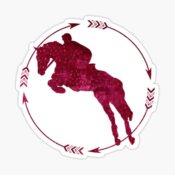 "Red Jumping Horse" Sticker for Sale by circus-unicorn | Redbubble