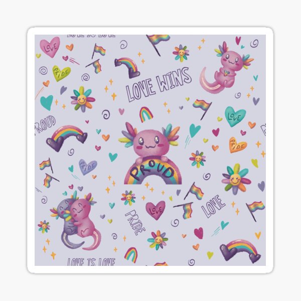"Pride axolotl - purple" Sticker for Sale by kmpastva | Redbubble
