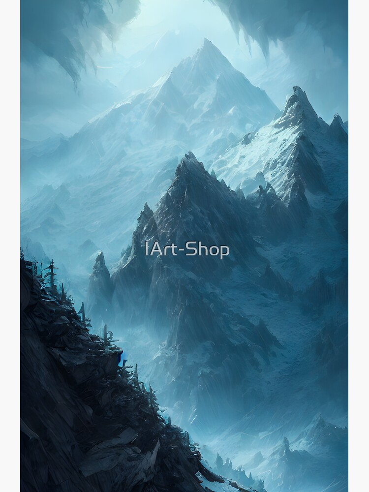 "Steep mountain, landscape, fantasy, conceptual art, digital art ...